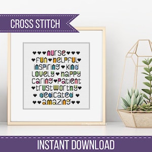 Cross Stitch Pattern - Nurse by Peppermint Purple - Etsy