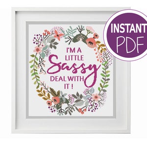 Modern Cross Stitch Pattern Sarky Sassy Snarky Subversive - Etsy