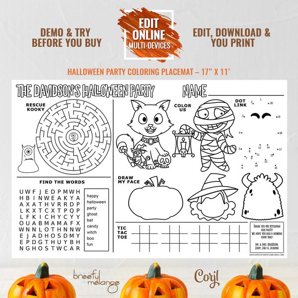 Halloween Coloring Pages - Etsy