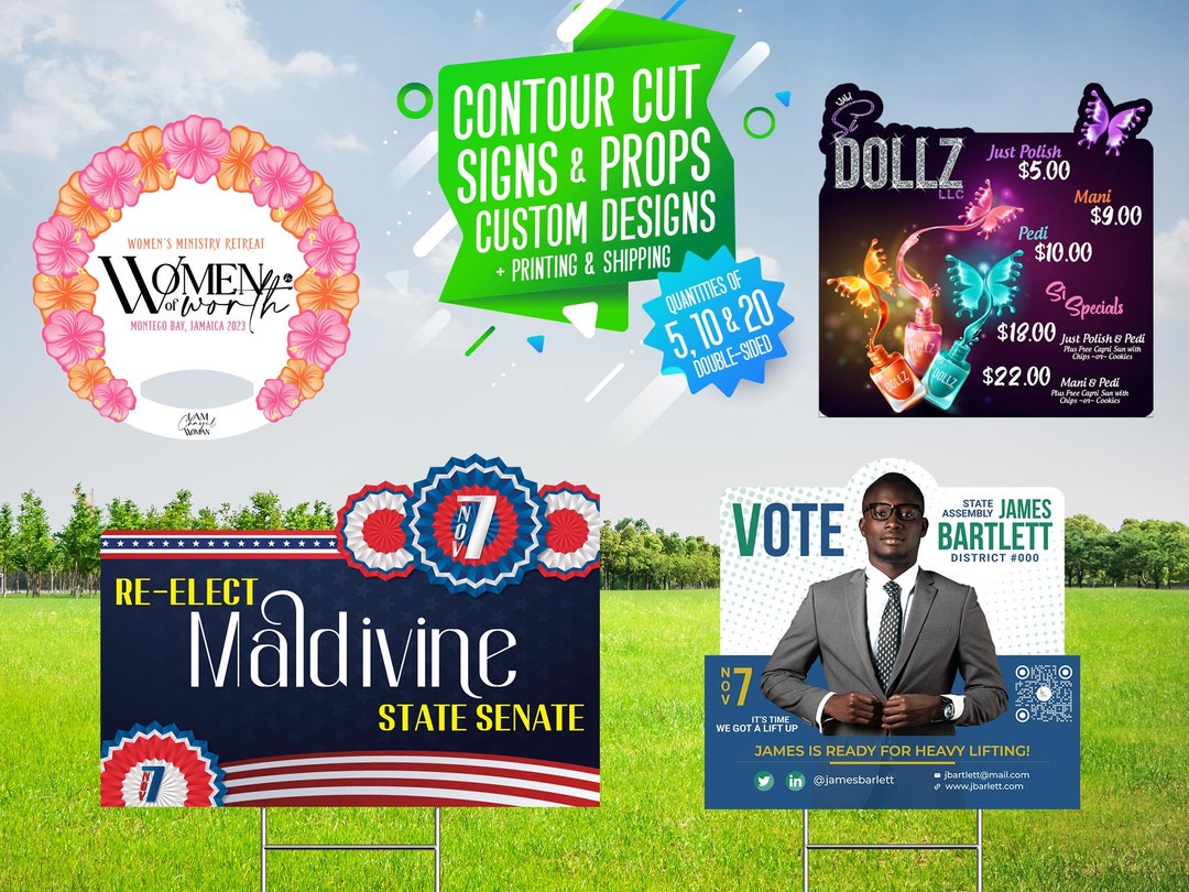 Contour Cut Signs and Props | Signs With Custom Design| Event Props ...