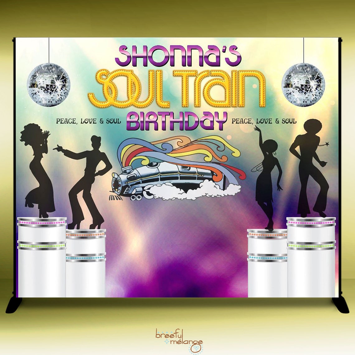 Soul Train Dance Line Backdrop v1 Old Skool Vibe Disco Party | Etsy