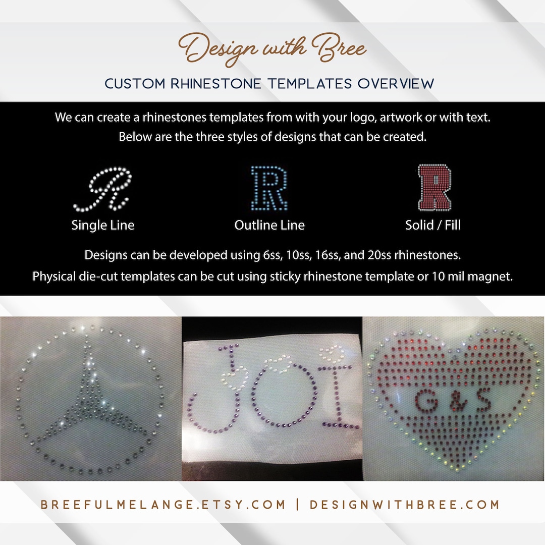 Custom Rhinestone Stencils Developed From Logo, Artwork or Custom Text ...