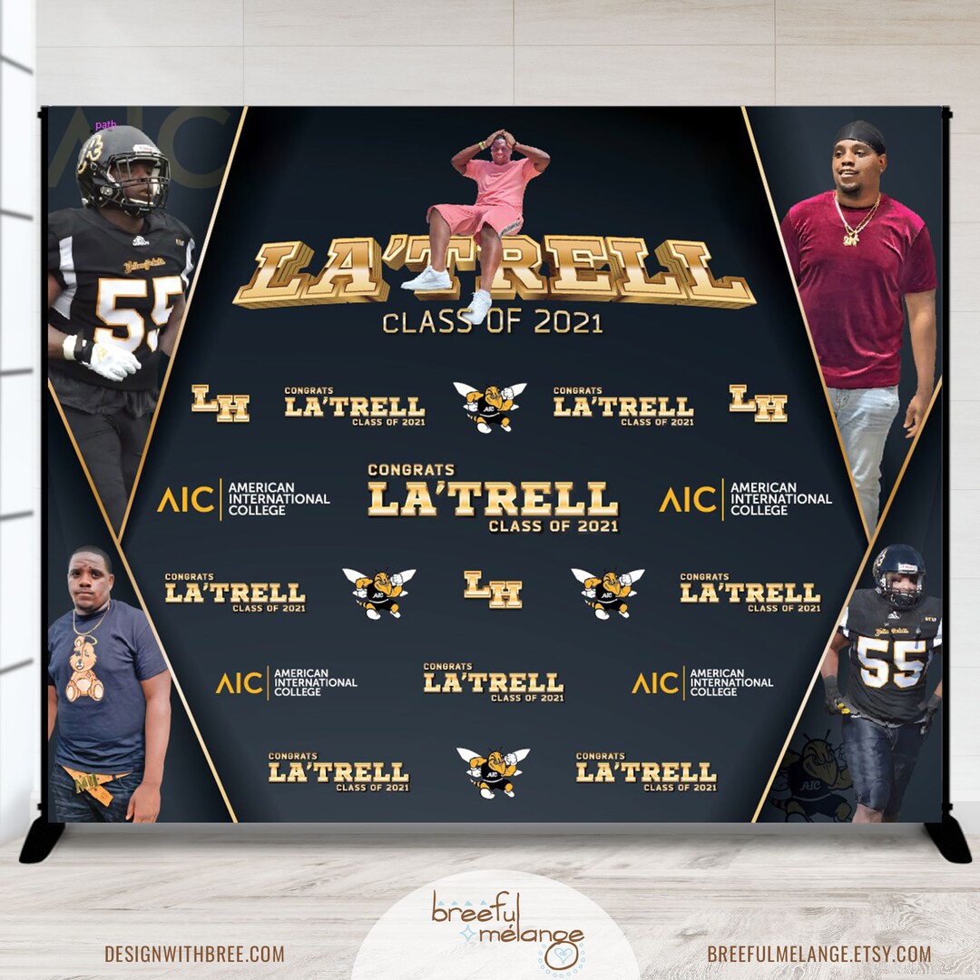 Graduation Stylin' Photo Collage Backdrop, Personalized Graduation ...