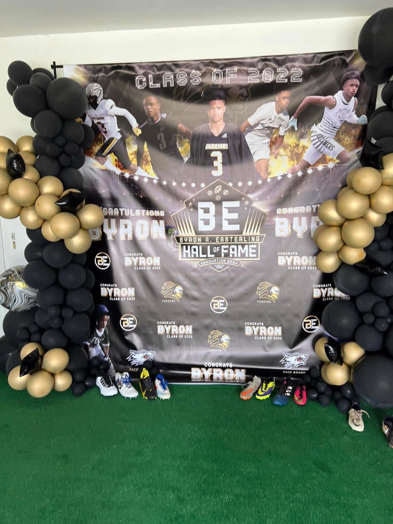 Hall of Fame Graduation Backdrop, Photo Collage Banner, Personalized ...