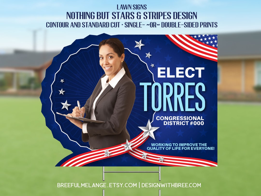 Nothing but Stars and Stripes Campaign Sign 24x18 Lawn Sign Yard Sign ...