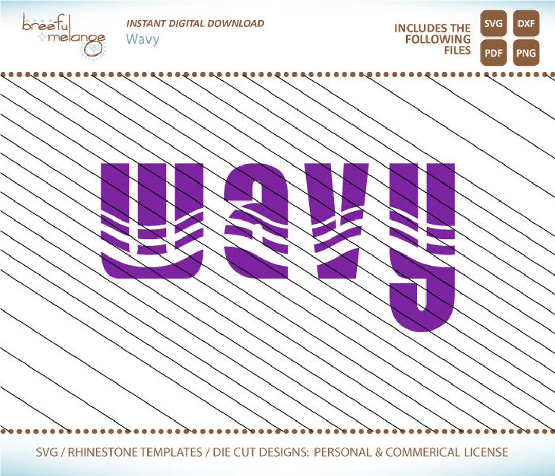SVG File Wavy + Dxf Png Pdf, Digital Cut Files, Silhouette Cricut - Etsy