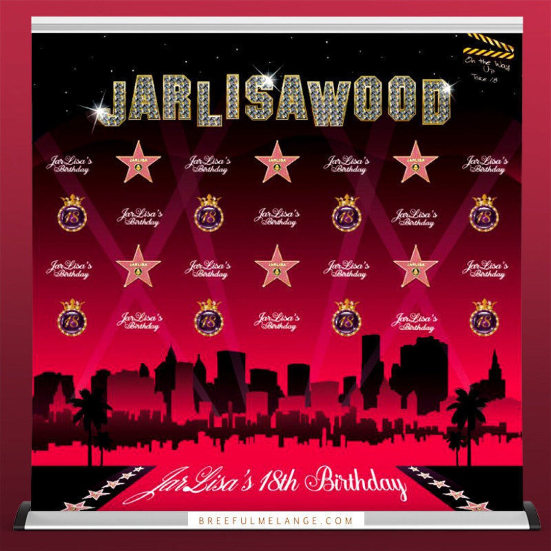 Paint up Hollywood Step and Repeat Event Banner, Personalized Hollywood ...