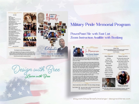 Military Pride Funeral Program Powerpoint Template - Etsy