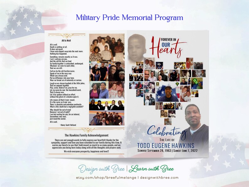 Military Pride Funeral Program Powerpoint Template | Celebration of ...