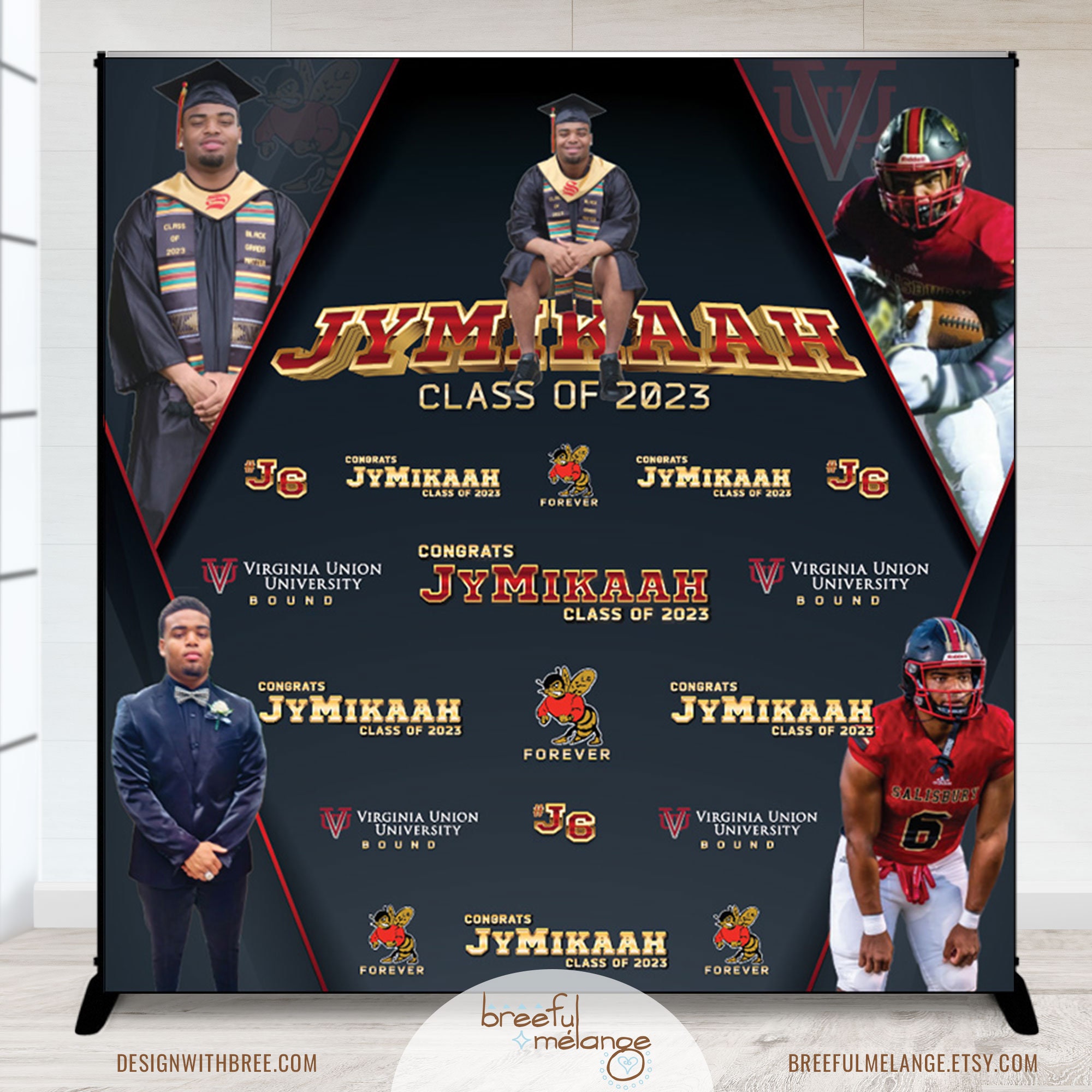 Graduation Stylin' Photo Collage Backdrop, Personalized Graduation ...