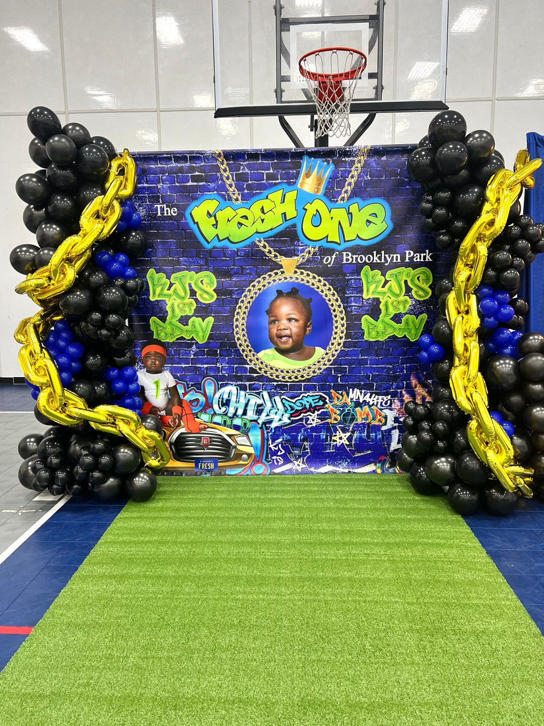 Fresh One Photo Backdrop Banner, First Birthday, Fully Editable ...