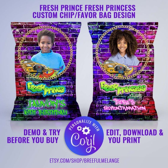Fresh Prince Fresh Princess Chip Bag V1 Throwback Party - Etsy