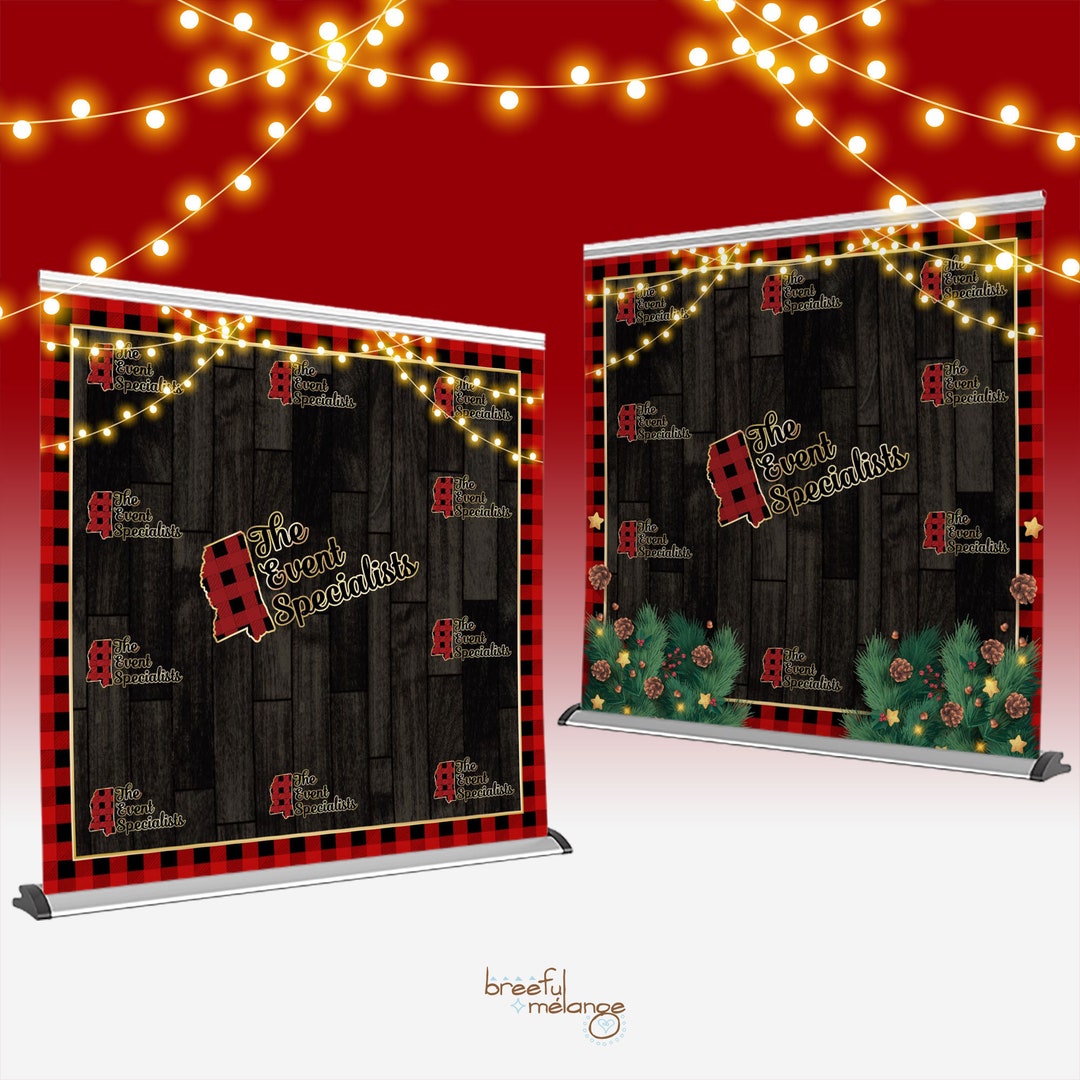 Lumberjack Christmas Backdrop Banner Personalized Banner - Etsy