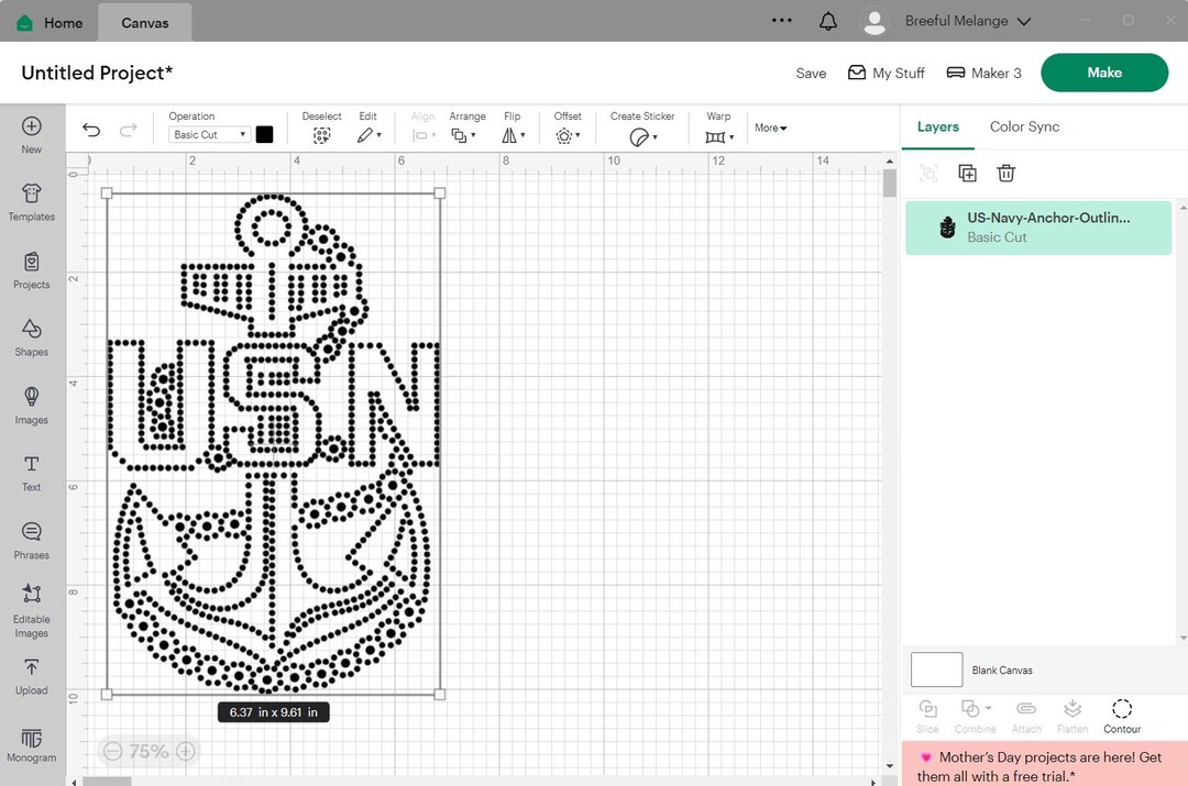 US Navy Anchor Outlined USN Letters Rhinestone Template, 6ss, 16ss ...