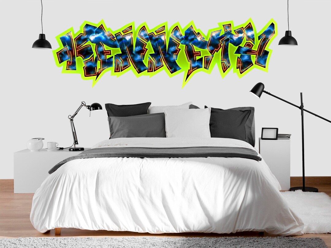 Graffiti Name Art Cyber Tech Design Redux, Personalized Wall Decal ...