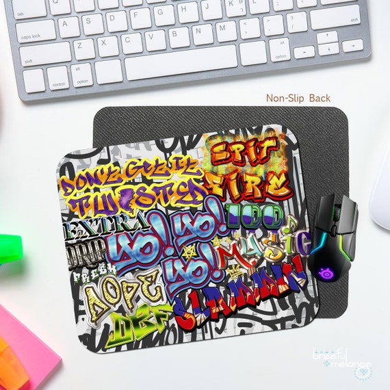 Graffiti Poppin' Mouse Pad Redux Graffiti Tag Home | Etsy