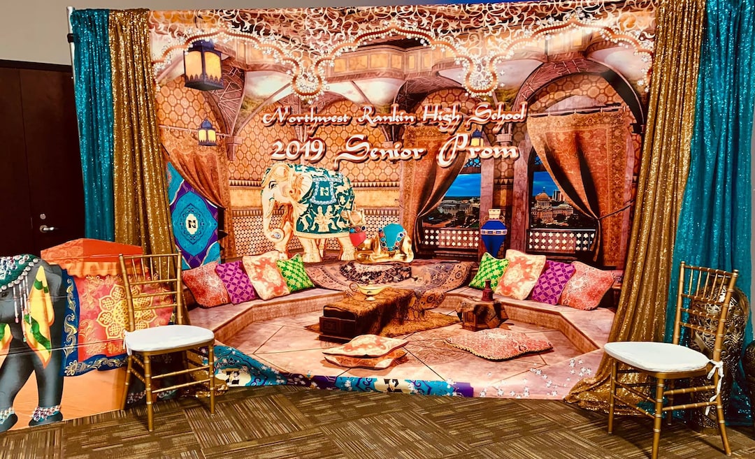 Arabian Nights Bling Backdrop With City Photo and Custom Arabian Rug ...