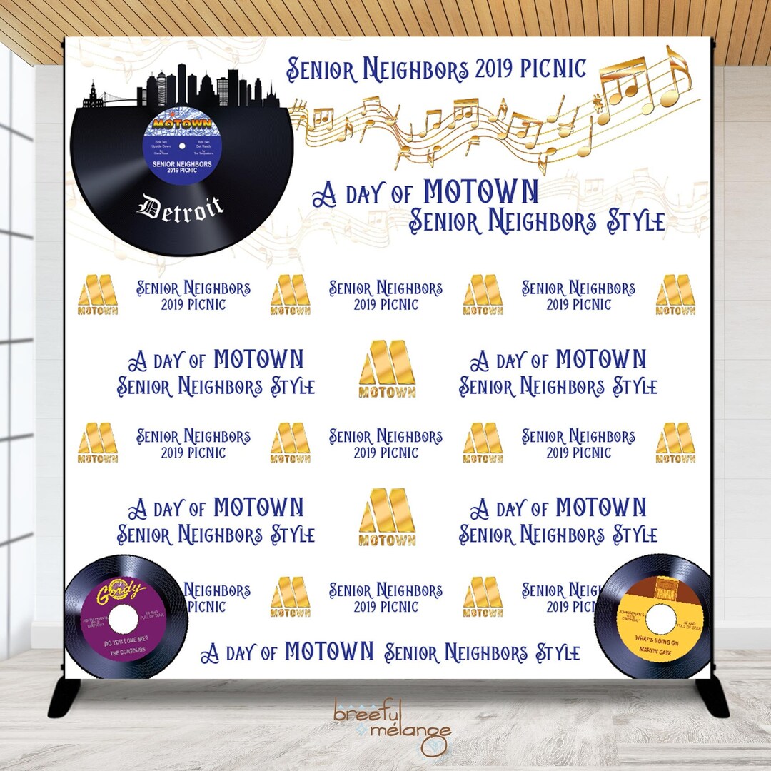 A Day in Motown Step and Repeat Event Backdrop Banner, Personalized ...