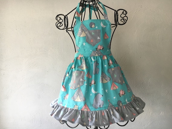 BEAR and HEDGEHOG APRON | Etsy