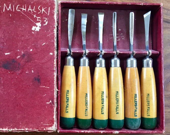 Millers Falls Tools No. 106 Carving Chisel Set - Vintage Hammer Forged ...