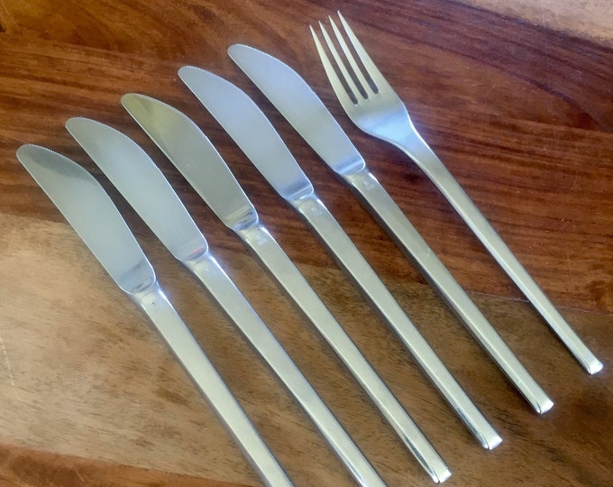 WMF Crogmargan Helsinki Pattern Modern Solid Knifes and Dinner Fork - Etsy