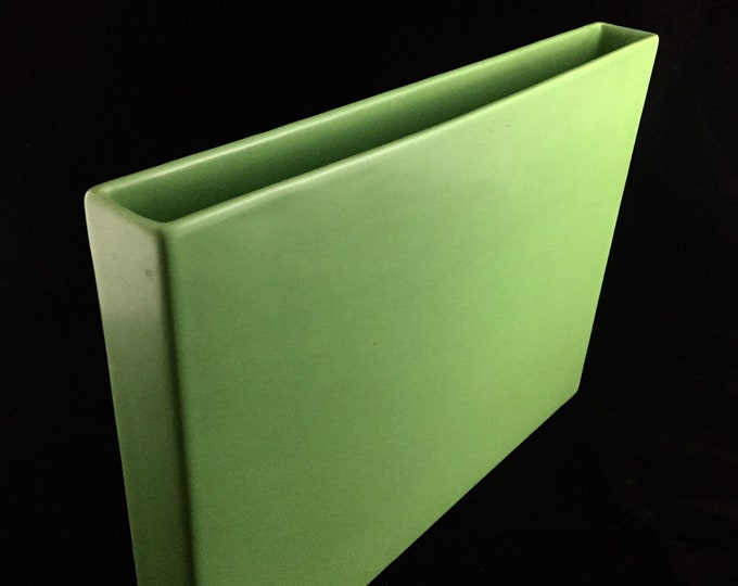 ASA German Pottery Vintage Long Rectangular Green Vase 1980s - Etsy