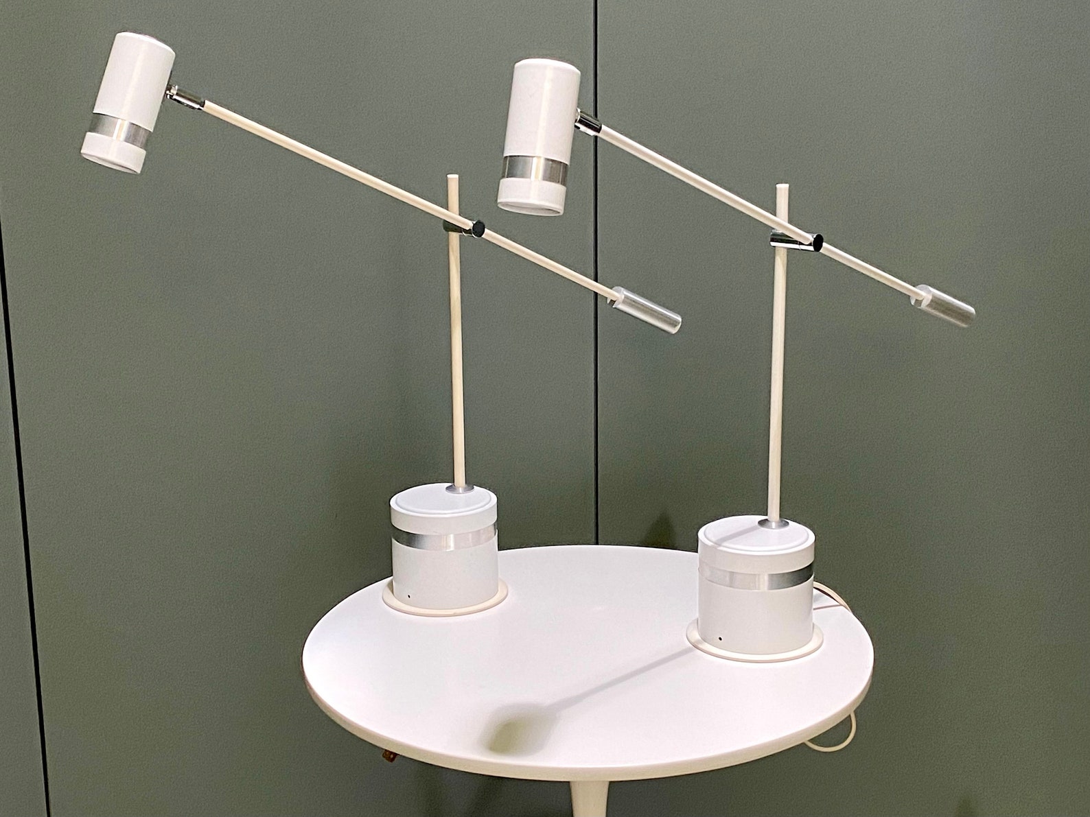 Frandsen Counter Balance Halogen Task Lamps in White With Chrome ...