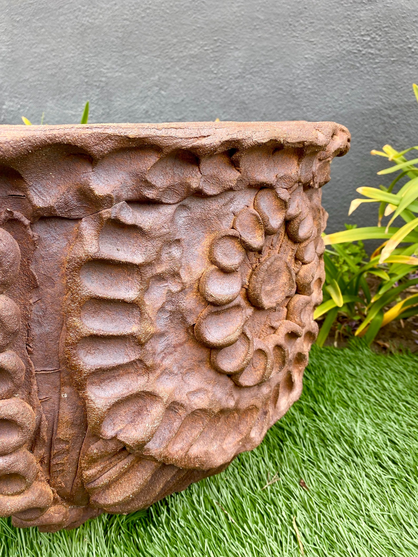 Monumental MCM Planter Huge Mid Century Stoneware Thumbprint - Etsy