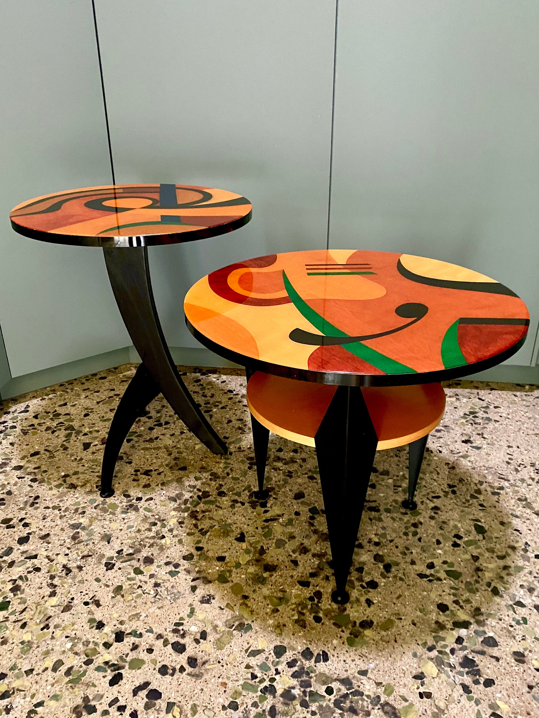 Postmodern Memphis Side Table - Vintage 1990s Memphis Post Modern Two ...