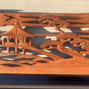 Japanese Wooden Ranma Transom Window Panel Openwork Screen - Pair / Set ...