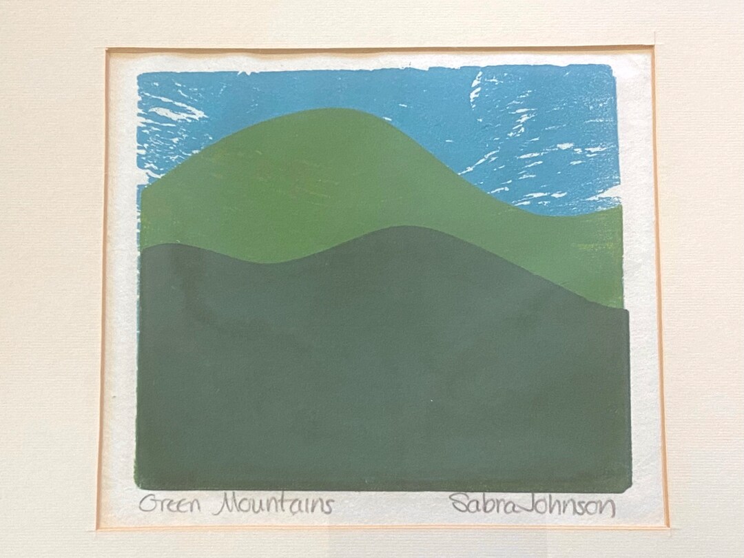 Sabra Johnson Field (b.1935) Wood Cut Print on Rice Paper - Green ...