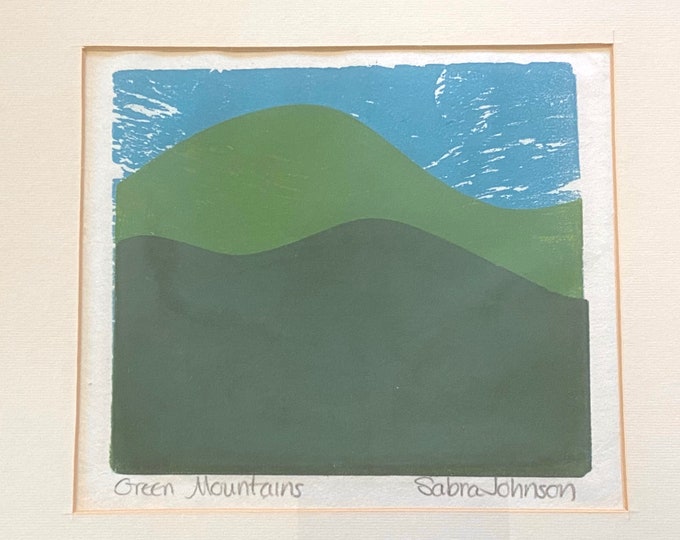 Sabra Johnson Field (b.1935) Wood Cut Print on Rice Paper - Green ...