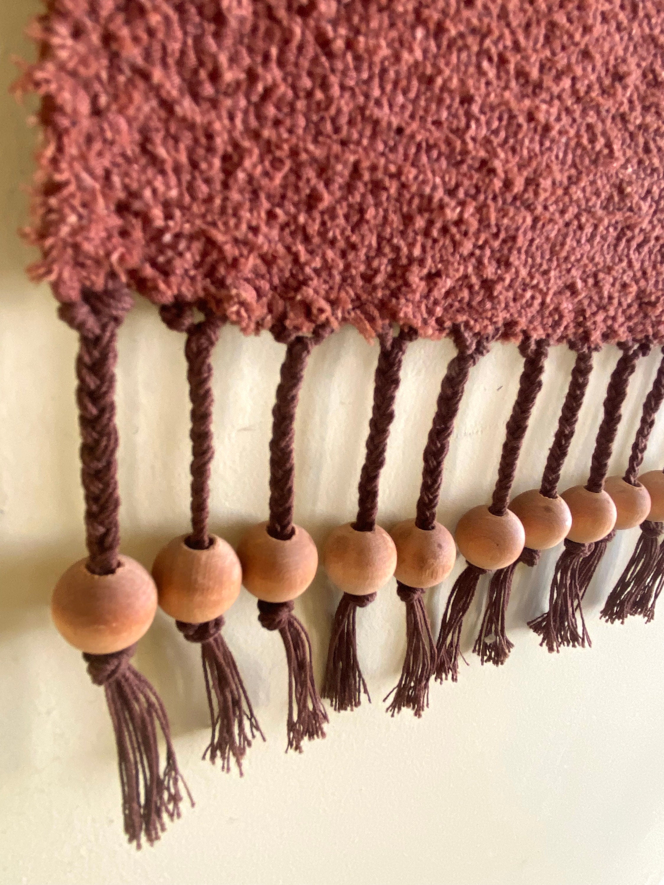 Vintage Fiberart Wallhanging - Woven Chenille With String and Muslin ...