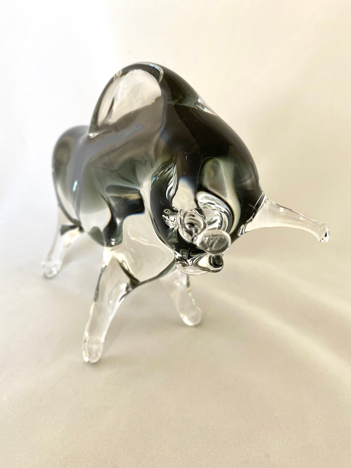 Murano Glass Bull - V. Nason & C Murano Italy Blown Smoked Sommerso ...