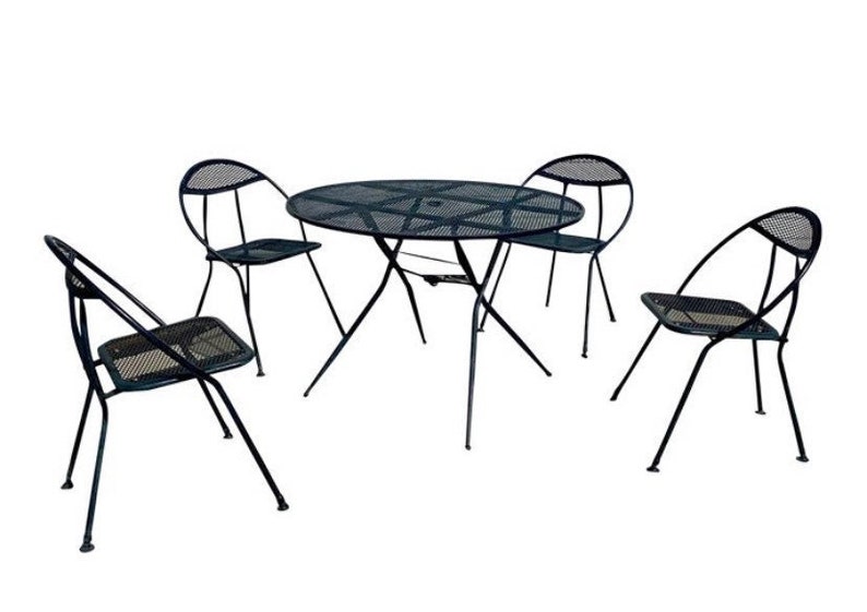 Rid Jid Patio Set - Vintage Mid Century Modern Rid-jid Folding Metal ...