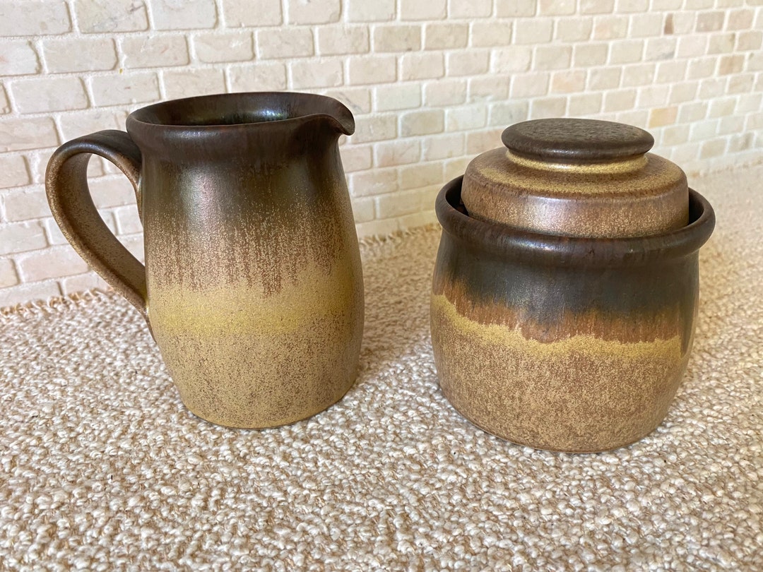 Denby Romany Brown Creamer & Sugar - Denby England Stoneware - Etsy