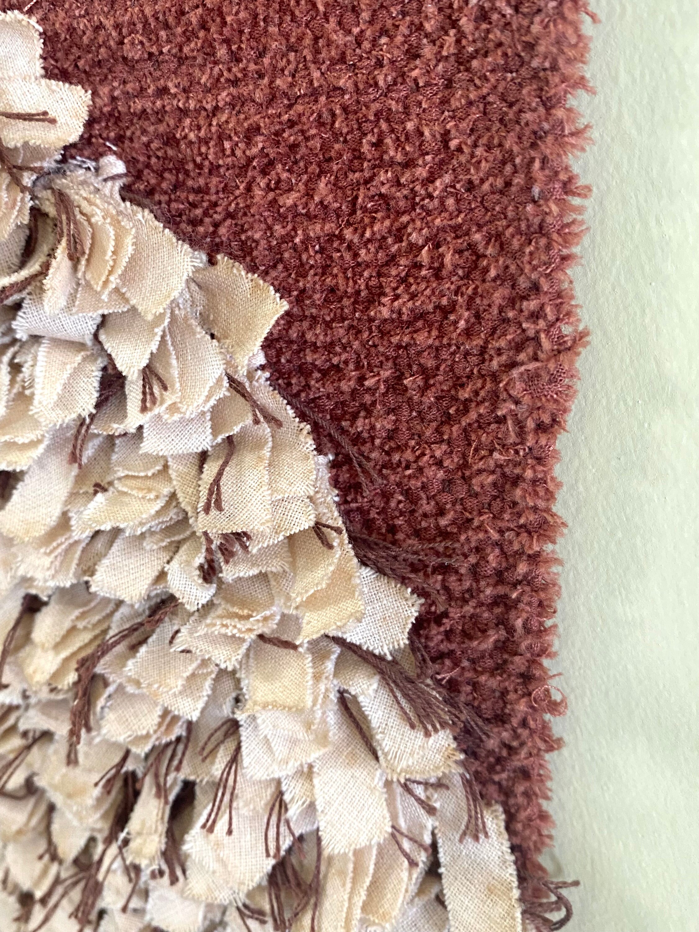 Vintage Fiberart Wallhanging - Woven Chenille With String and Muslin ...