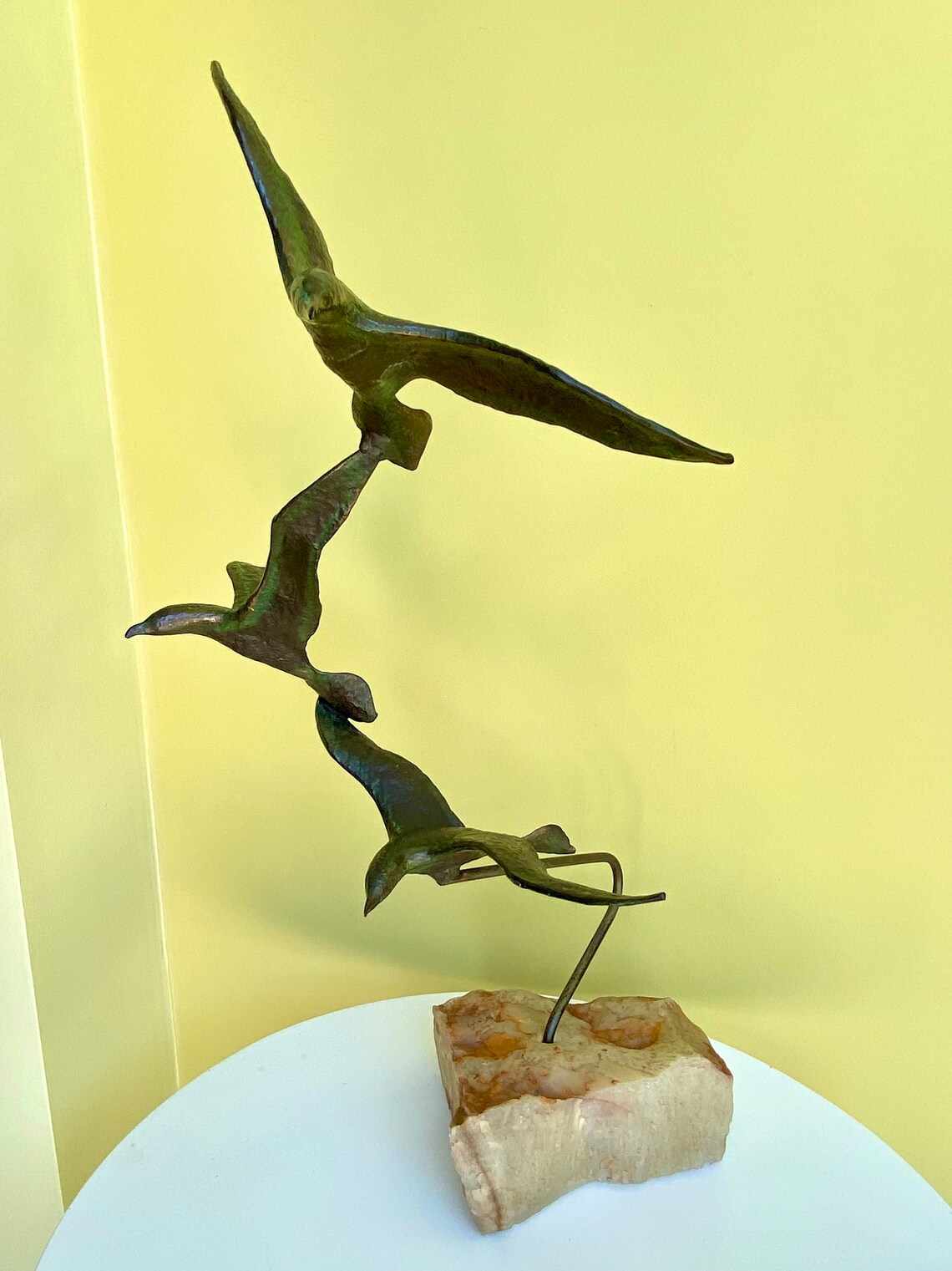 Birds in Flight Sculpture Vintage Mid Century Cast Bronze | Etsy