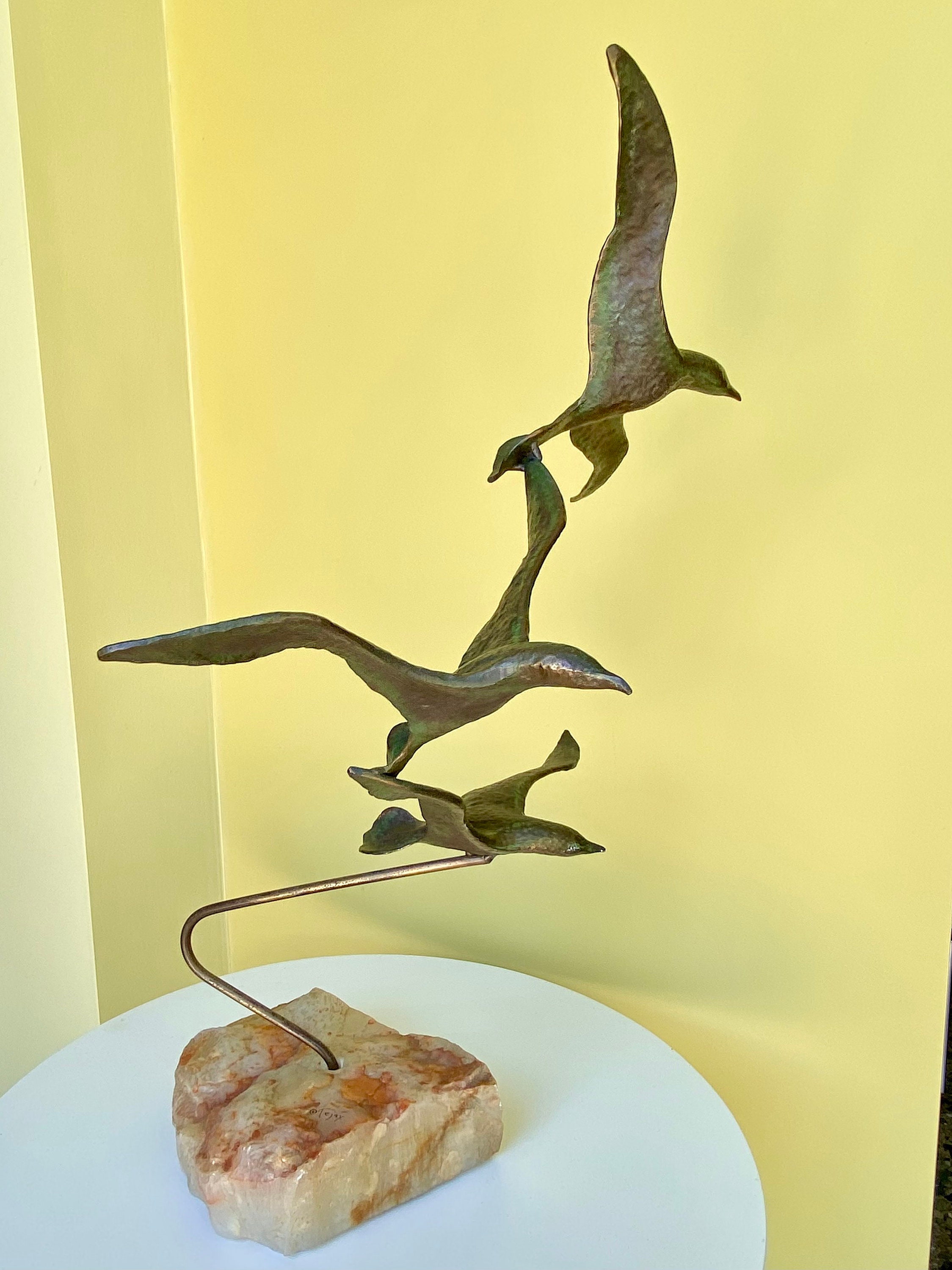 Birds in Flight Sculpture Vintage Mid Century Cast Bronze - Etsy