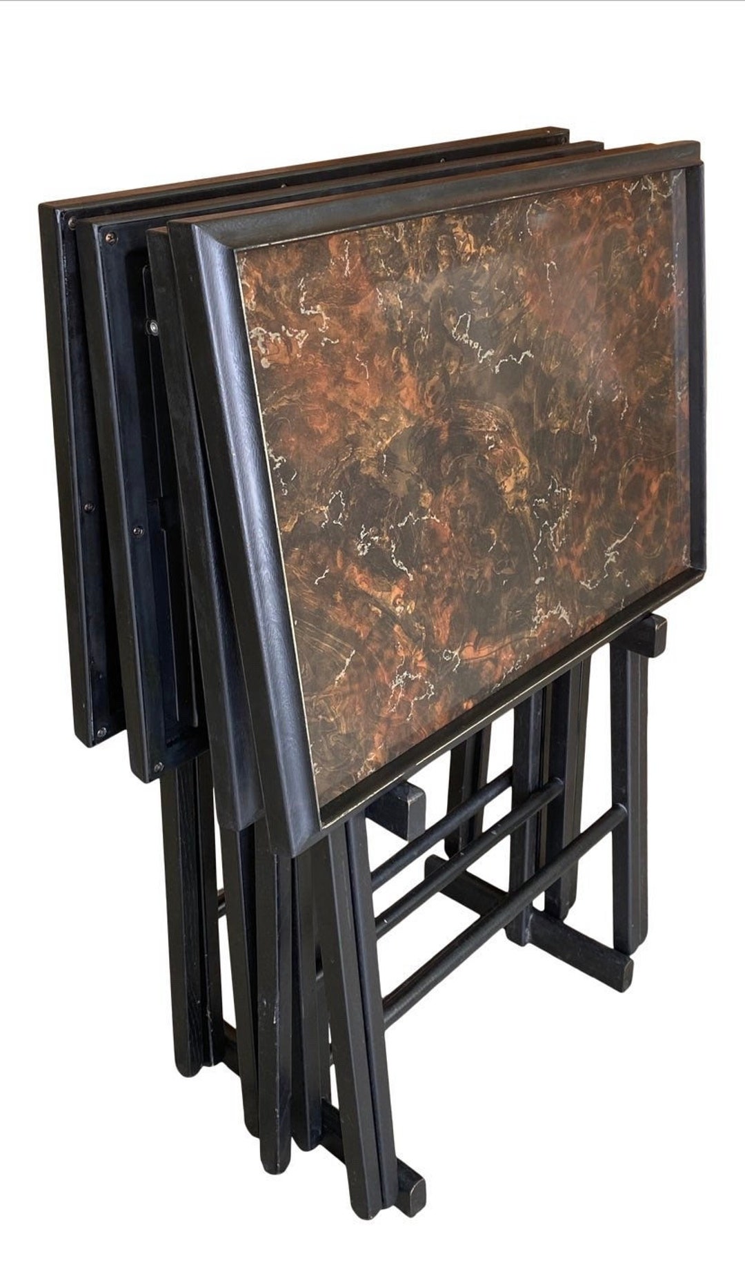 SOLD Artex TV Trays Set of Four Artex TV Trays Wood Base - Etsy