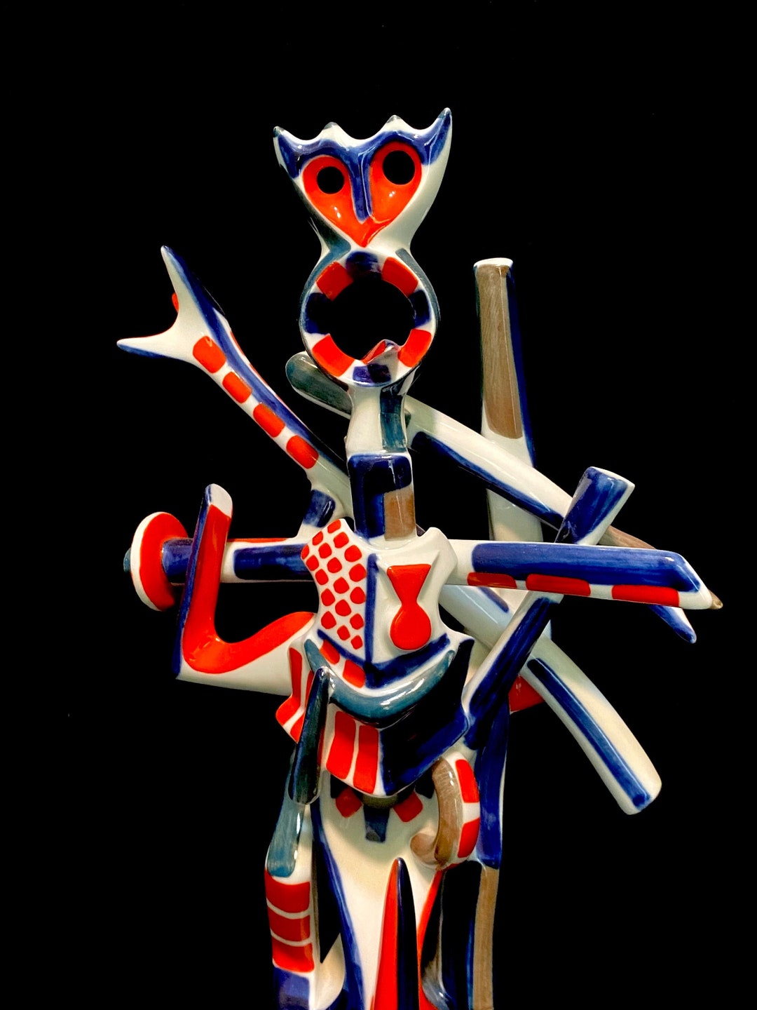 Sargadelos Scarecrow Totem - Vintage Hand Decorated Porcelain Figure by ...