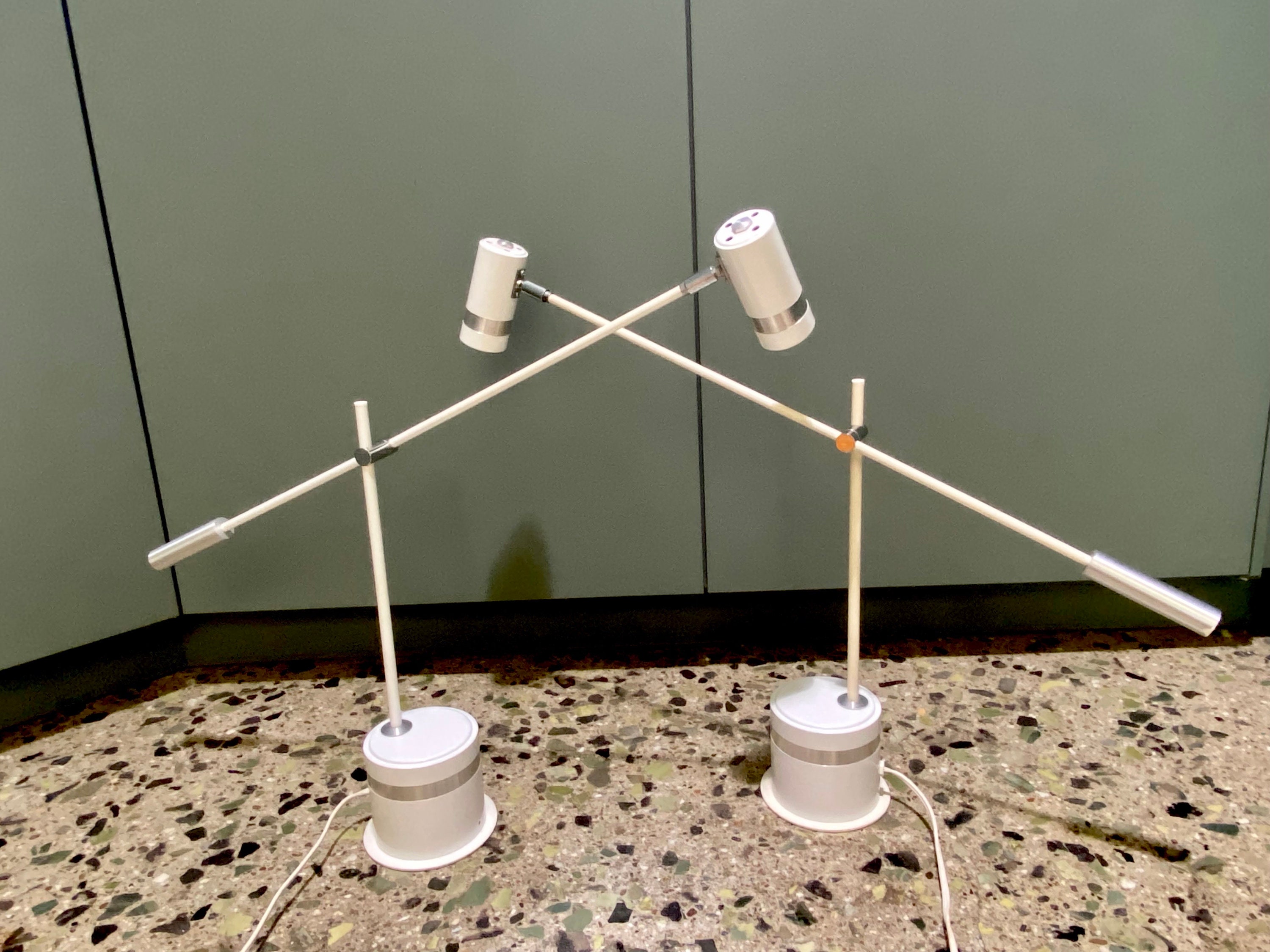 Frandsen Counter Balance Halogen Task Lamps in White With Chrome ...