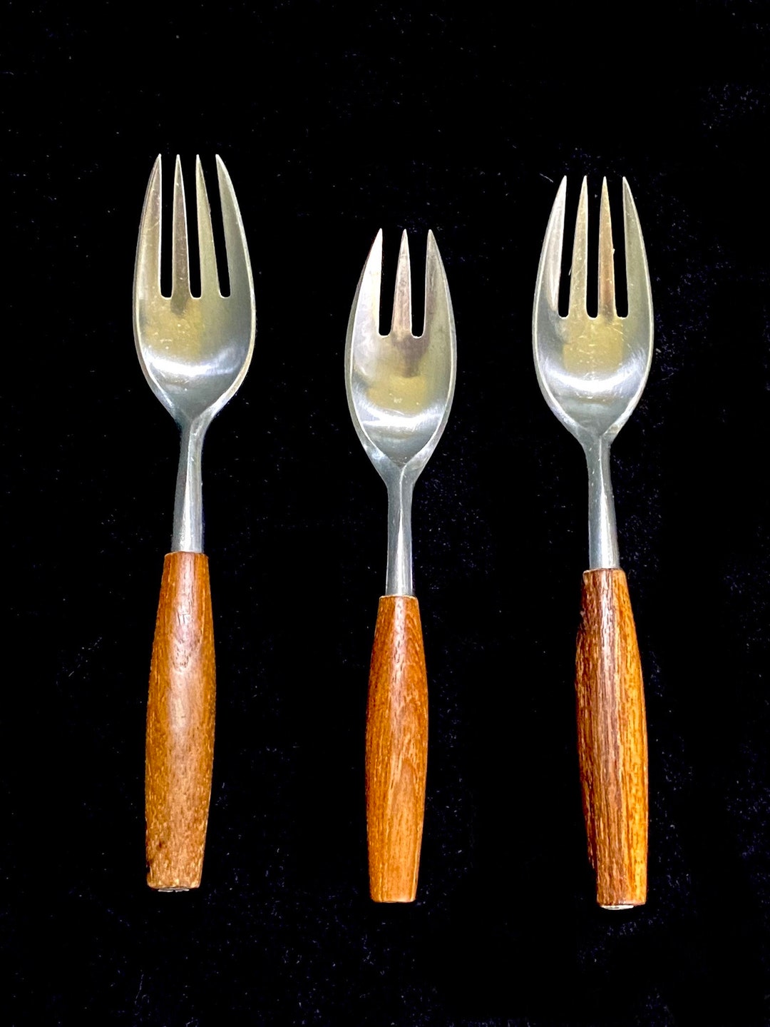 Dansk Fjord Flatware - Teak Handle With Stainless Germany 3 Pieces - Etsy
