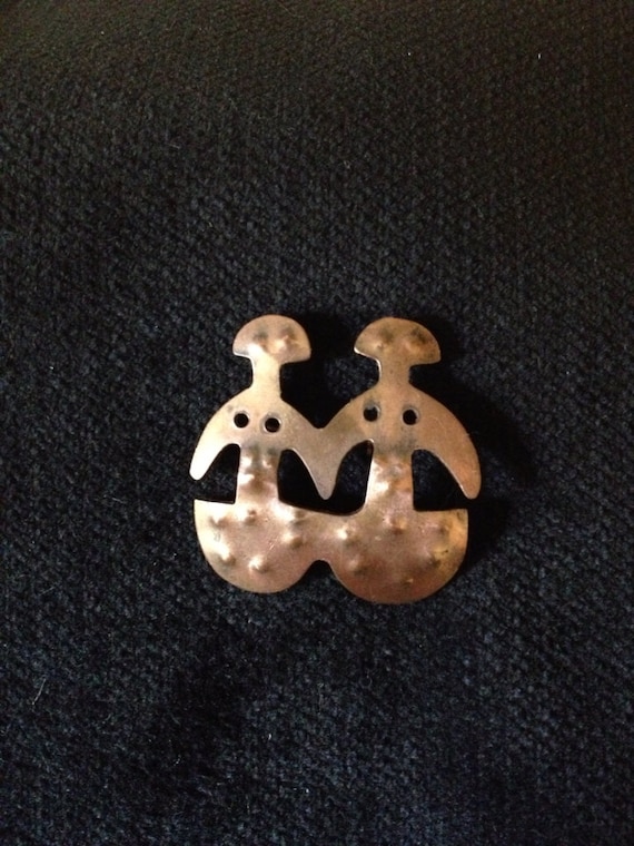 Mid Century Mod Modernist Copper Brooch Pin - Etsy