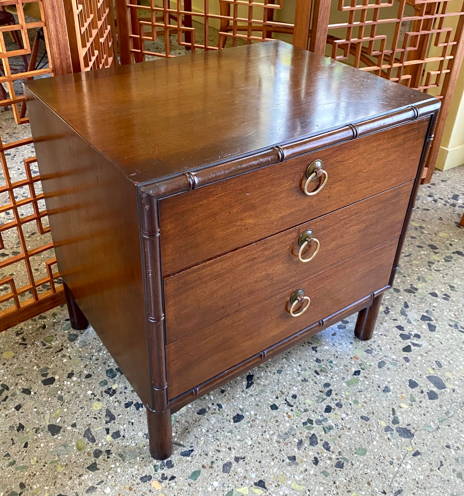 Vintage Henredon Nightstand Three Drawer Hollywood Regency - Etsy