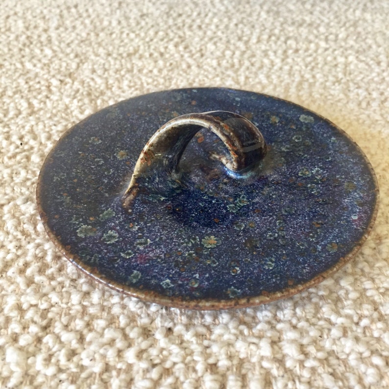 Ed K Higa Hawaii - Lidded Vessel Urn Vase Stoneware With Blue Glaze ...