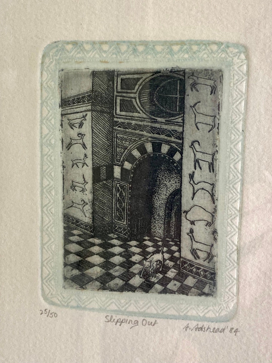 Amy Adshead Signed and Numbered Etching Titled Slipping Out - Etsy