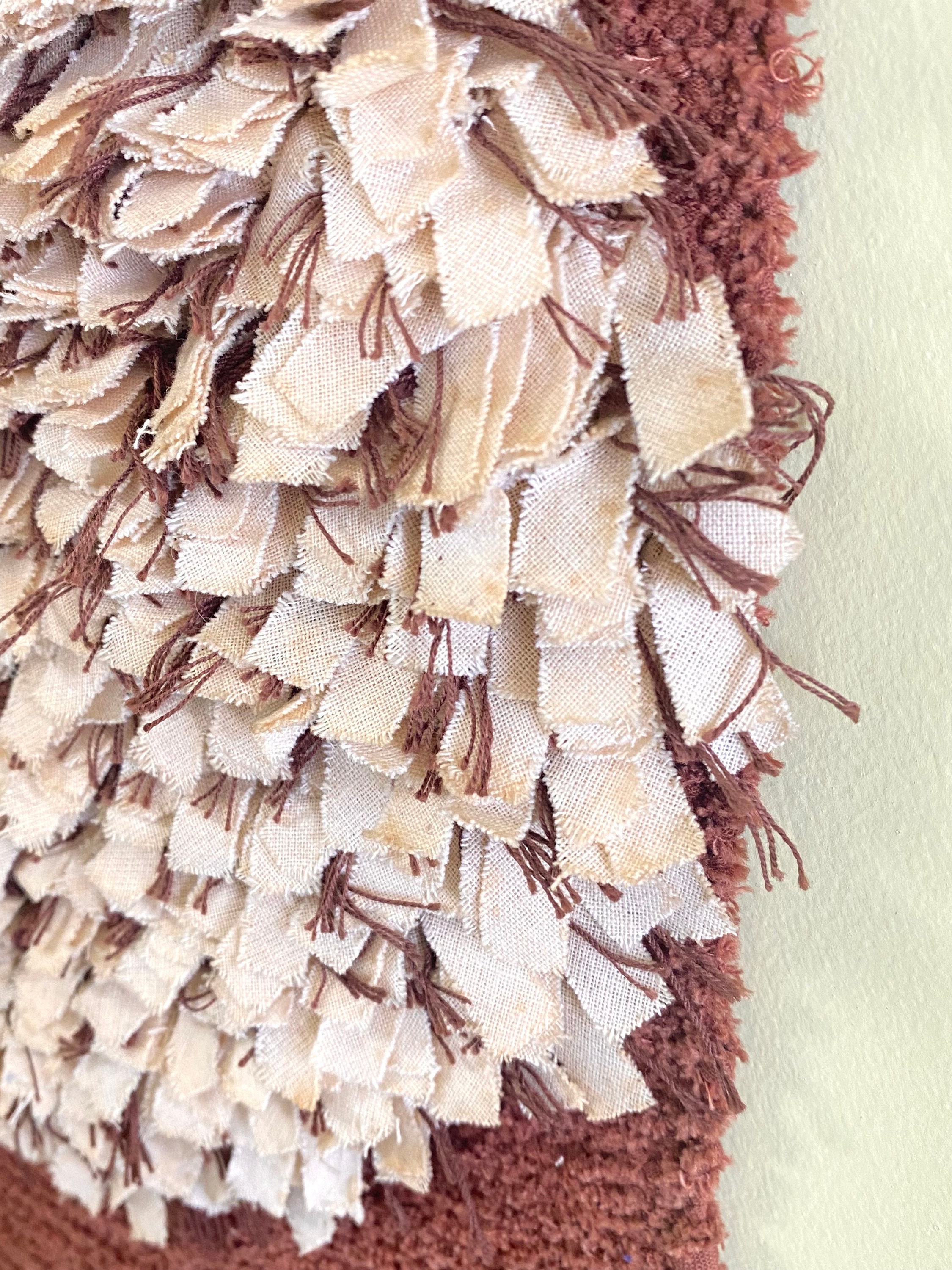 Vintage Fiberart Wallhanging - Woven Chenille With String and Muslin ...