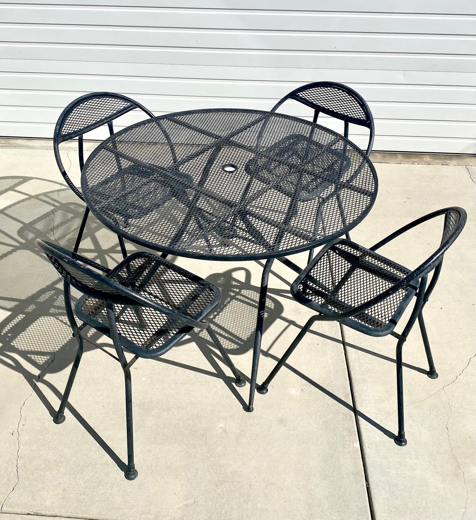 Rid Jid Patio Set - Vintage Mid Century Modern Rid-jid Folding Metal ...