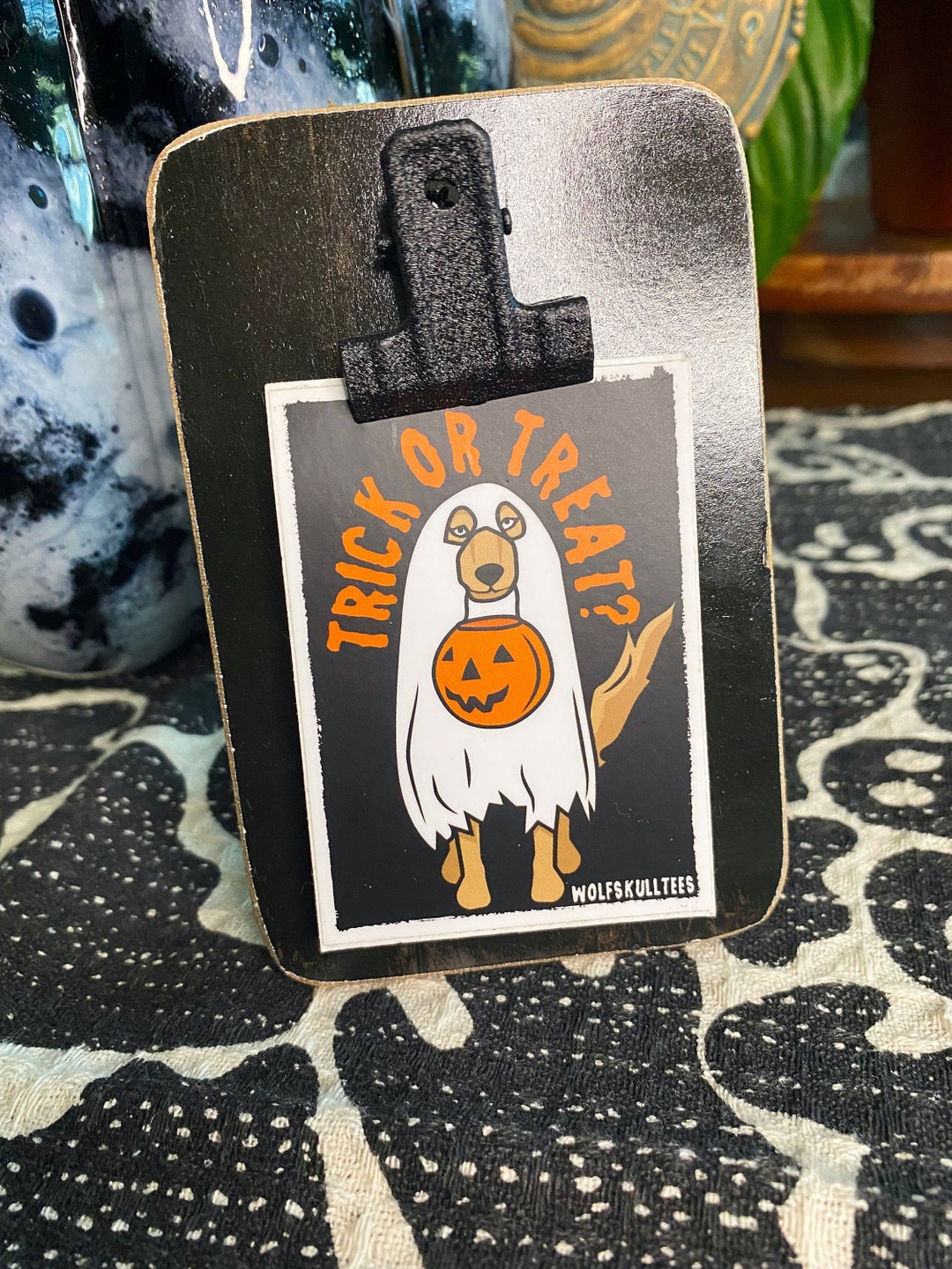 Ghost Dog Halloween Sticker - Etsy